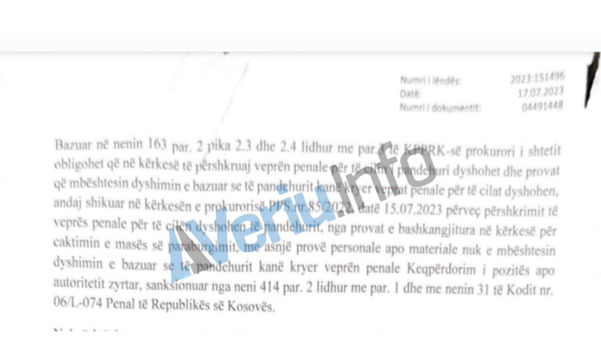 Ekskluzive/Aktvendimi i Gjykatës: Asnjë provë nuk e mbështet dyshimin e bazuar se ish drejtori ...