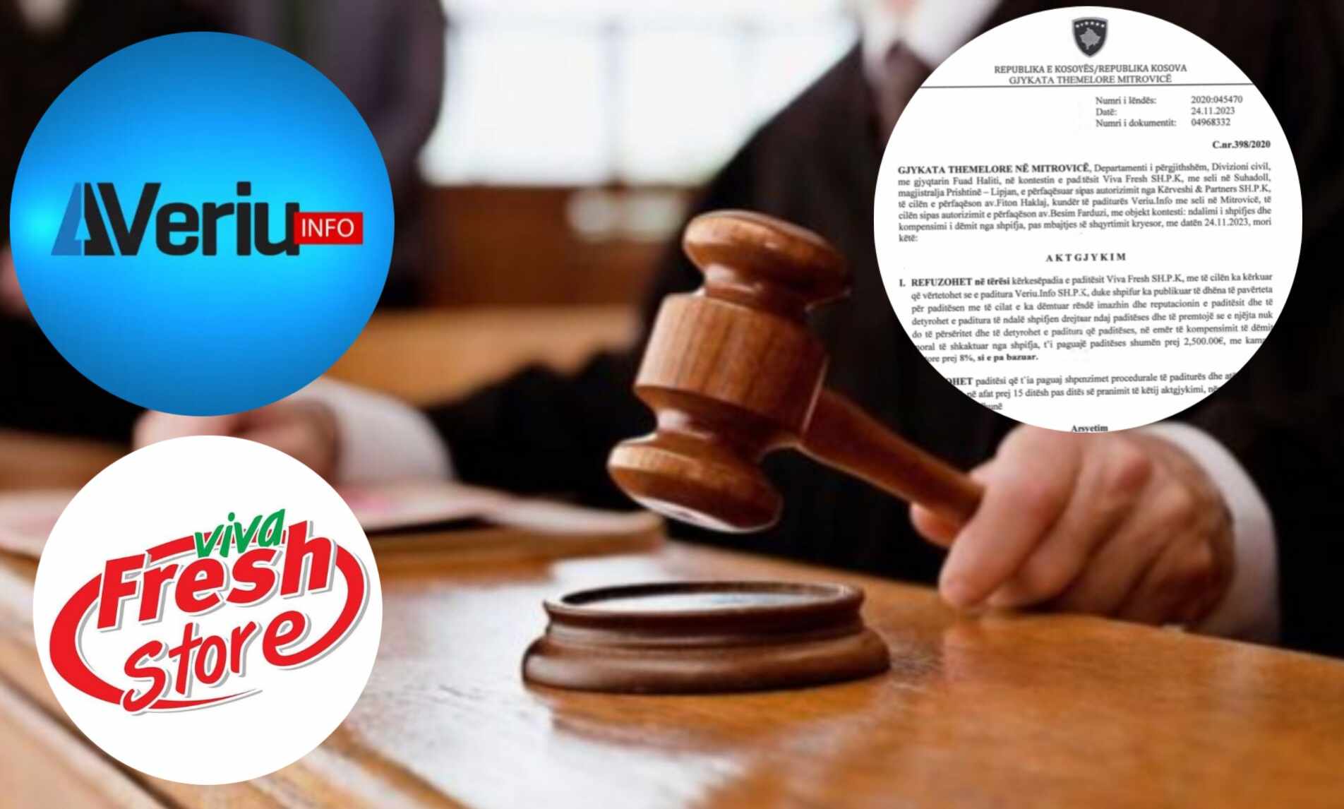 Veriu.info fiton rastin, gjykata refuzon padinë e Viva Fresh për ...